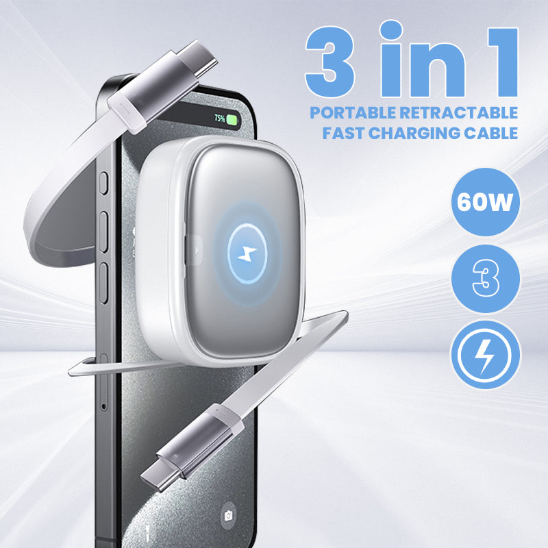 3 in 1 Portable Retractable Fast Charging Cable – winterrial